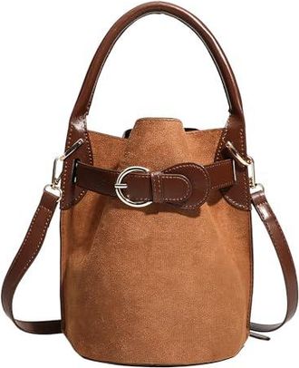 Generic Sac seau tendance en cuir synth&eacute;tique avec sangle r&eacute;glable pour femme, travail, shopping, voyage, usage quotidien, marron