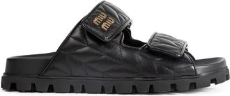 Miu Miu Matelass&eacute; Nappa Leather Slides