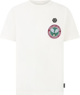 Philipp Plein Round Neck T-Shirt Patch Tennis