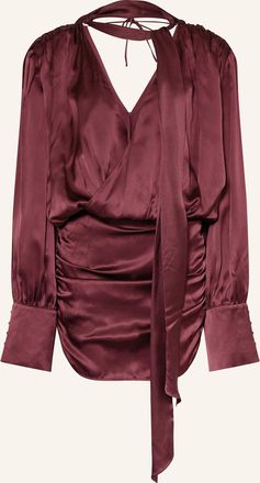 Rotate Rotate Cocktailkleid Aus Seide Mit Abnehmbarer Schluppe rot