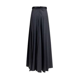 Self Portrait Womens Gray Polyester Long Skirt