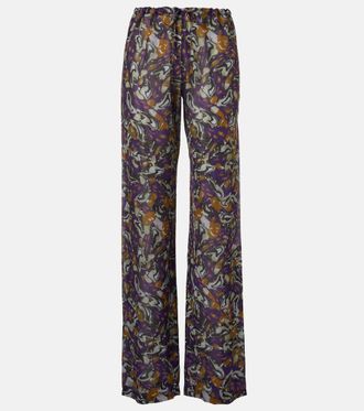 Dries Van Noten Bedruckte Hose mit weitem Bein