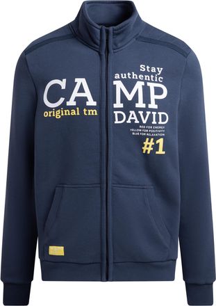 Camp David Herren Sweatjacke mit Logo Rubber Artwork Harbour Blue, XXL
