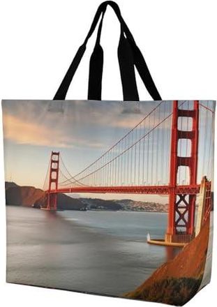 Generic Pont Du Golden Gate Sac Cabas D&eacute;contract&eacute; Tote Bag L&eacute;ger Sac A Main Femmes Pour Quotidienne Plage Voyage