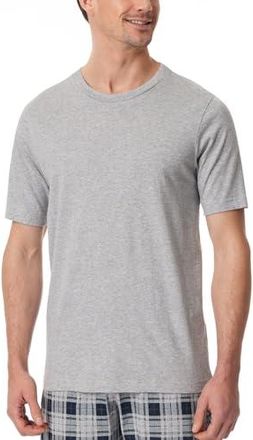 Schiesser Herren Schlafshirt Kurzarm Rundhals Bio-Baumwolle-Mix + Relax Haut de Pijama, Gris chiné_182179, 4XL Hommes