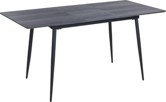 Beliani Esstisch grau/schwarz ausziehbar 120/160x80cm für 6 Personen Marmoroptik Gelanda