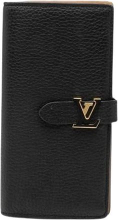 Louis Vuitton Portefeuille vertical Pre-owned en cuir Long Wallet - Femme - Pre-owned - Noir - Taille: ONE Size