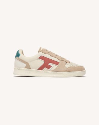 Faguo Baskets en cuir blanc et orange