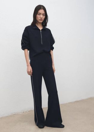 Mango Gerade Hose mit Kontraststreifen marineblau - Damen - 1XL - MANGO