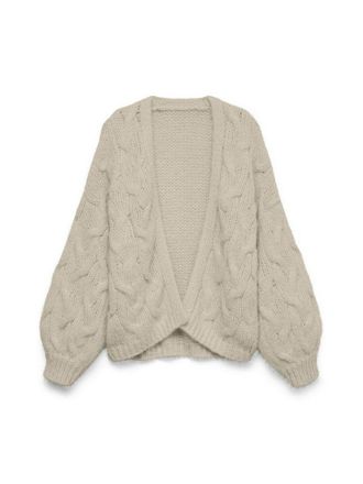 Vero Moda Strickjacke VMMAYBE LS OPEN CABLE CARDIGAN NOOS Kunstfaser, mit Zopfstrickmuster