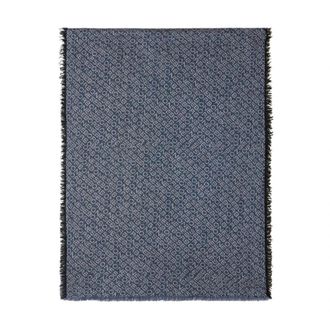 Borbonese Maxi Schal Logo Diagonale - - Accessories - Damen - Blau - ONE SIZE