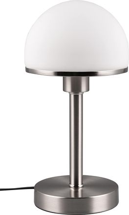 Trio Leuchten Tischleuchte Joost II 592300107, Metall Nickel matt, Glas opal wei&szlig;, exkl. 1x E27, On/Off Touch