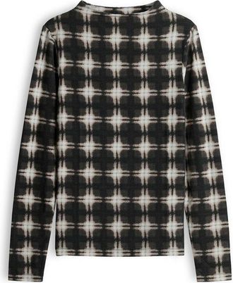OPUS Longsleeve Secki aus weichem Jersey Schmale Passform mit Funnel Neck und leichter Transparenz