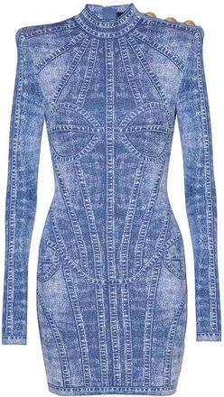 Balmain Kurzes Kleid - Blau