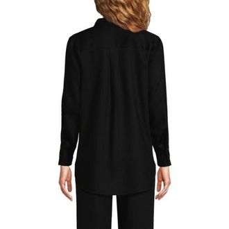 Lands End Schlupfbluse aus TENCEL, Damen, Größe:32-34 regular, Schwarz, Kunstseide/Lyocell (Viskose), by Lands End