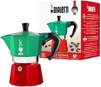 Bialetti Collection Moka Express Italia: La Cafetière Expresso Iconique, Qui Fait Du Véritable Café Italien, Cafetière Moka 3 Tasses (130 Ml), Aluminium, Color
