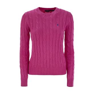 Polo Ralph Lauren Femme, Pulls, Rose, Taille: 38 FR Pull Ras du Cou en Tricot C&ocirc;tel&eacute;