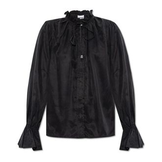 Ganni R&uuml;schenhemd - - Blouses & Shirts - Damen - Schwarzk - S