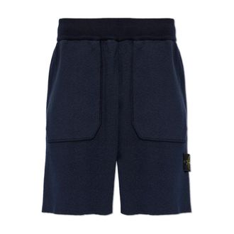 Stone Island Homme, Shorts, Bleu, Taille: L Logo Patch Shorts