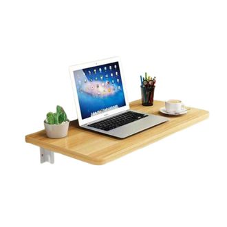 Generic An Der Wand Montierter, Klappbarer Computertisch, Schwebender Studiertisch Mit Metallhalterungen, Platzsparende, Herunterklappbare Werkbank, 50 Kg Tra