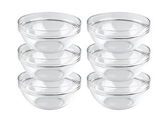 Mäser Luminarc, Serie Empilable, Schüssel 17 cm, im 6-er Set, stapelbare Obstschalen, Glasschüsseln in zeitlosem Design
