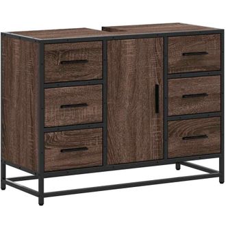 vidaXL Armoire lavabo de salle de bain chêne marron bois dingénierie vidaXL