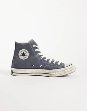 Converse Chuck 70 Hi Sneaker in Schwarz mit Used-Effekt