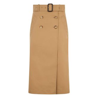 Moschino Midirock mit G&uuml;rtel und Taschen - - Skirts - Damen - Beige - 2XL