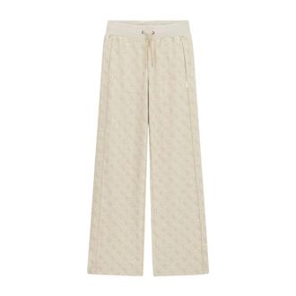 Guess Femme, Pantalons, Beige, Taille: 36 FR Pantalon Large Jacquard 4G Allover