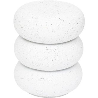Atmosphera Atmosphera - Table dappoint ronde en oxyde de magn&eacute;sium blanc - Diam&egrave;tre 35 cm - Hauteur 43 cm - Effet terrazzo pour petits espaces