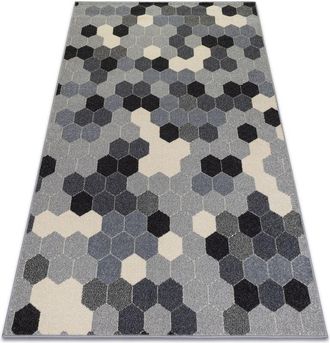 RugsX Rugsx - Teppich heos 78537 grau / creme hexagon grey 190x270 cm