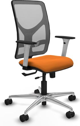 Piqueras y Crespo Gepolsterter B&uuml;rostuhl mit wei&szlig;en und schwarzen Armlehnen, h&ouml;henverstellbare Lendenwirbelst&uuml;tze, ausgestattet mit Syncro/Traslack und Schneideschaum, 