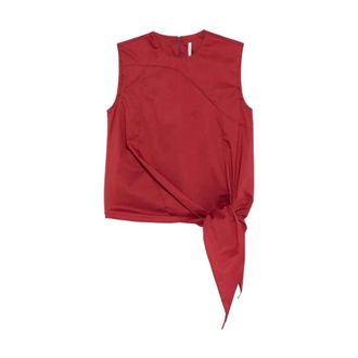 Liviana Conti Femme, Tops, Rouge, Taille: 36 FR Gwen Knot-Detail Top