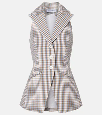 Veronica Beard Gilet en coton &agrave; motif vichy