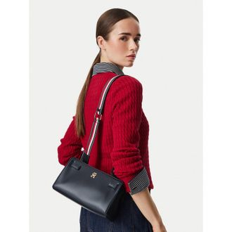 Tommy Hilfiger Handtasche Tommy Hilfiger Th Joy Crossover Corp AW0AW19316 Dunkelblau