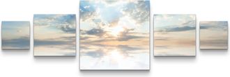 Paul Sinus Art Leinwandbilder | Bilder Leinwand 160x50cm Wolken an blauem Himmel