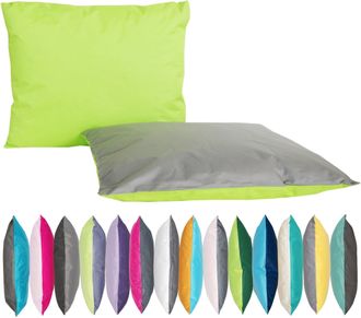 JACK 2-farbiges Wende Outdoor Lounge Kissen 30x50cm Dekokissen inkl. Füllung Wasserfest Sitzkissen Garten Stuhl, Farbe:Grau - Grün