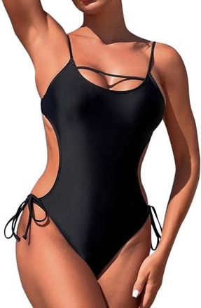 Generic Maillot de bain une pi&egrave;ce pour femme, contr&ocirc;le du ventre, maillots de bain d&eacute;t&eacute; modestes push up, grande taille, monokini dos nu, piscine, v&ecirc;tements d