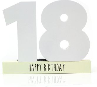 Hox Papillon Collection Celebrate in Style Signature Plakette 18, Geburtstag verpackt Zahlen zu unterschreiben, personalisiertes Geschenk, Holz