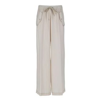 Pinko Twill Hose in Vergebender Passform - - Trousers - Damen - Beige - S