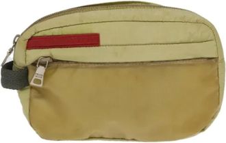 Prada Pre-owned Nylon trousses-de-toilette - Femme - Pre-owned - Beige - Taille: ONE Size