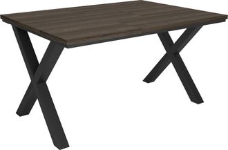 Skraut Home | Esszimmertisch | Küchentisch, Esstisch | 140x90x74 cm | Für 6 Gäste | Stubentisch | Industrieller Stil | Eiche dunkel