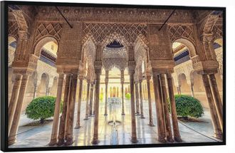 artboxONE Poster mit schwarzem Rahmen 75x50 cm Städte Schöne Alhambra - Bild Alhambra andalusien Architektur