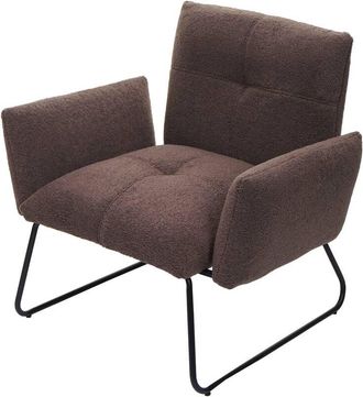 Hhg Neuwertig] Lounge-Sessel HHG 666, Cocktailsessel Sessel, Boucl&eacute; Stoff/Textil MVG-zertifiziert braun