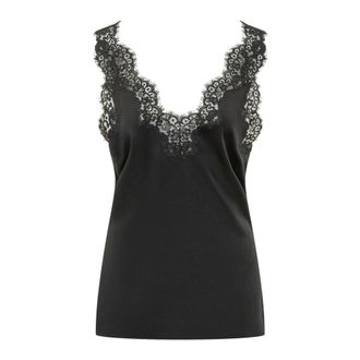 Stella McCartney Femme, Tops, Noir, Taille: 40 FR Top &agrave; Bordure en Dentelle