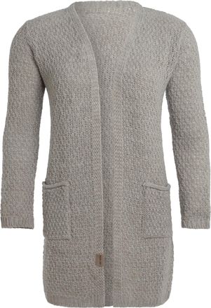 Knit Factory Luna Strickjacke - Mittellange Damen Strickjacken mit Taschen - Cardigan mit Wolle - Grobstrickjacke - Hochwertige Qualit&auml;t - Iced Clay - 40/42