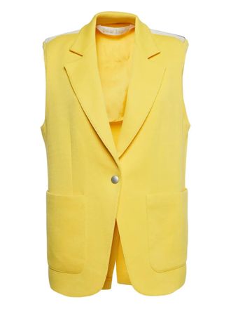 Palm Angels veste en coton à design sans manches - Jaune