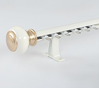 Generic 28.0mm Wei&szlig;e Gardinenstangen Aus Aluminium, Vorhangstange Mit Metallhalterungen Und Dekorativem Kopf, 70-600 cm T&uuml;rvorhangstange F&uuml;r Wandmontage Und F