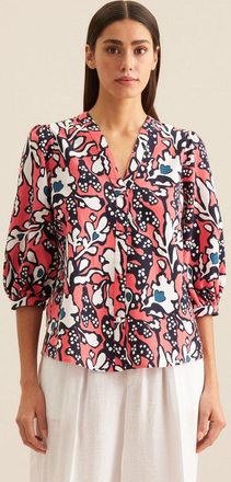 Seidensticker Klassische Bluse Schwarze Rose Tunika Druck