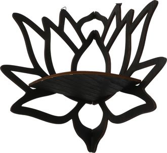 Soimiss Schwebendes Holz eckregal mit Lotus Muster Rechteckiges Wandregal Stabiles Lagerregal für Wohnzimmer Schlafzimmer Dekoratives Aufbewahrungs Ausstellun